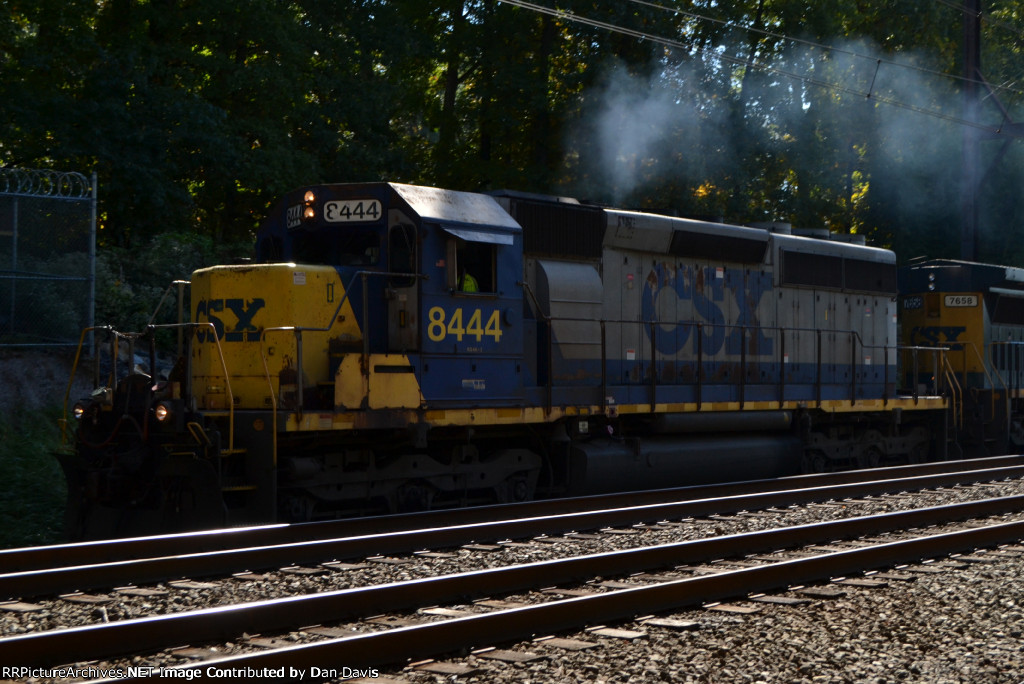 CSX SD40-2 8444 leads Q300-15